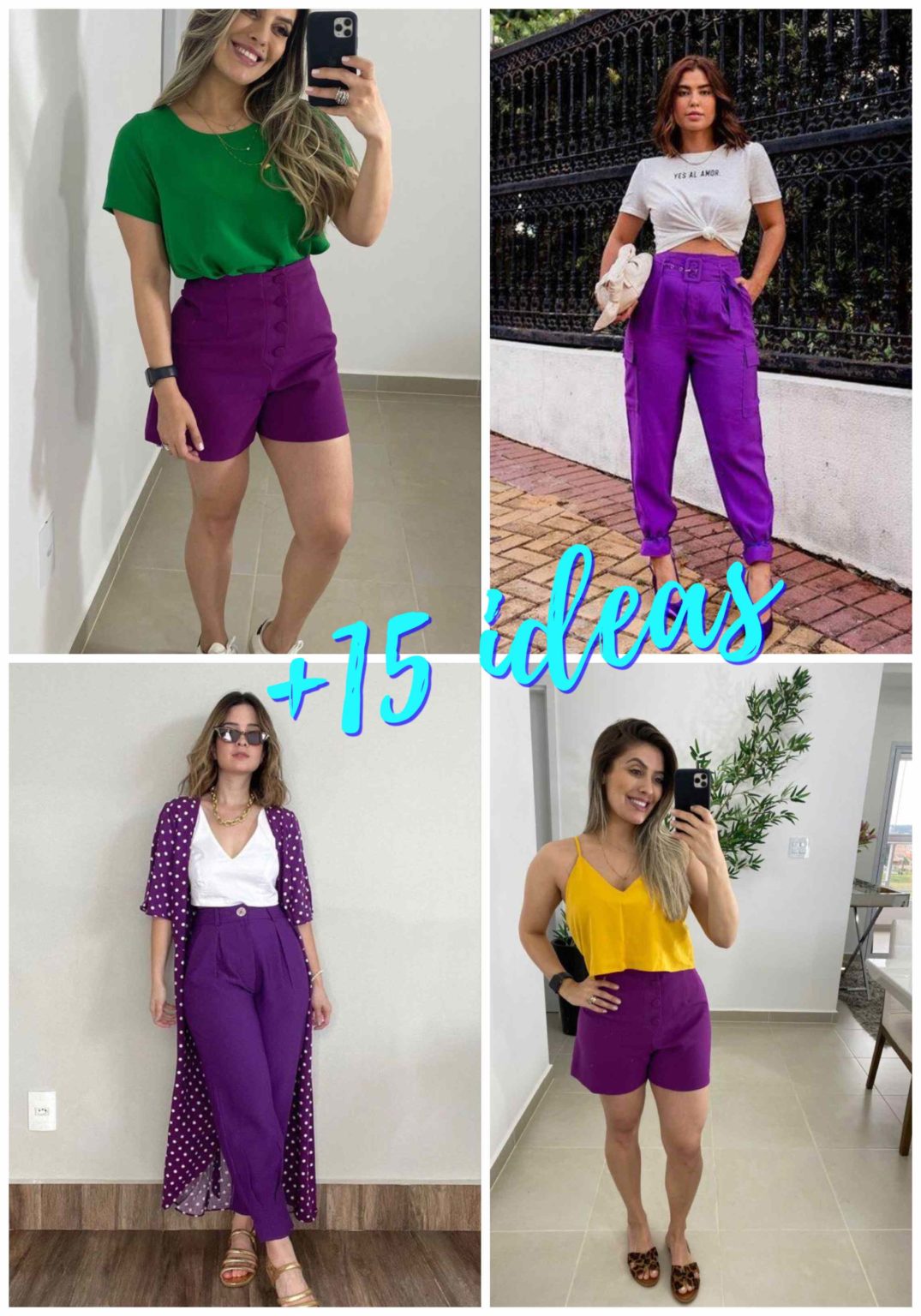 Ideas para combinar tus prendas en color morado. - Yo Utilísima